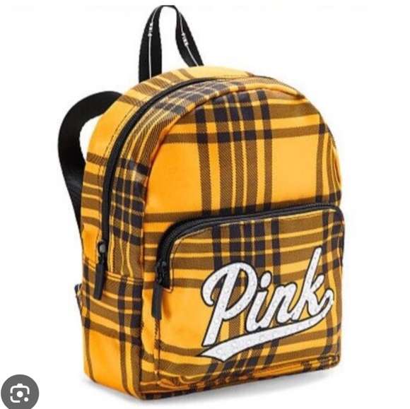 PINK Victoria's Secret | Bags | Vs Pink Y2k Yellow Black Plaid Mini ...